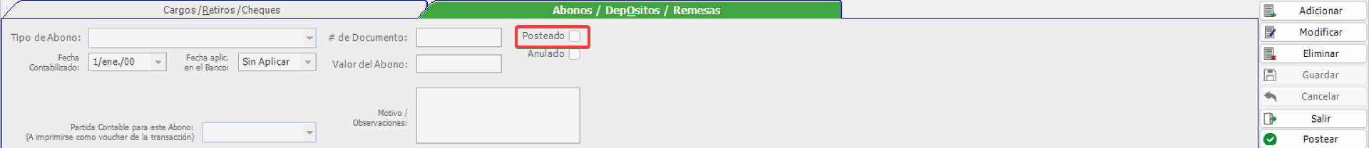 Cargos y Abonos - Brilo ERP Docs